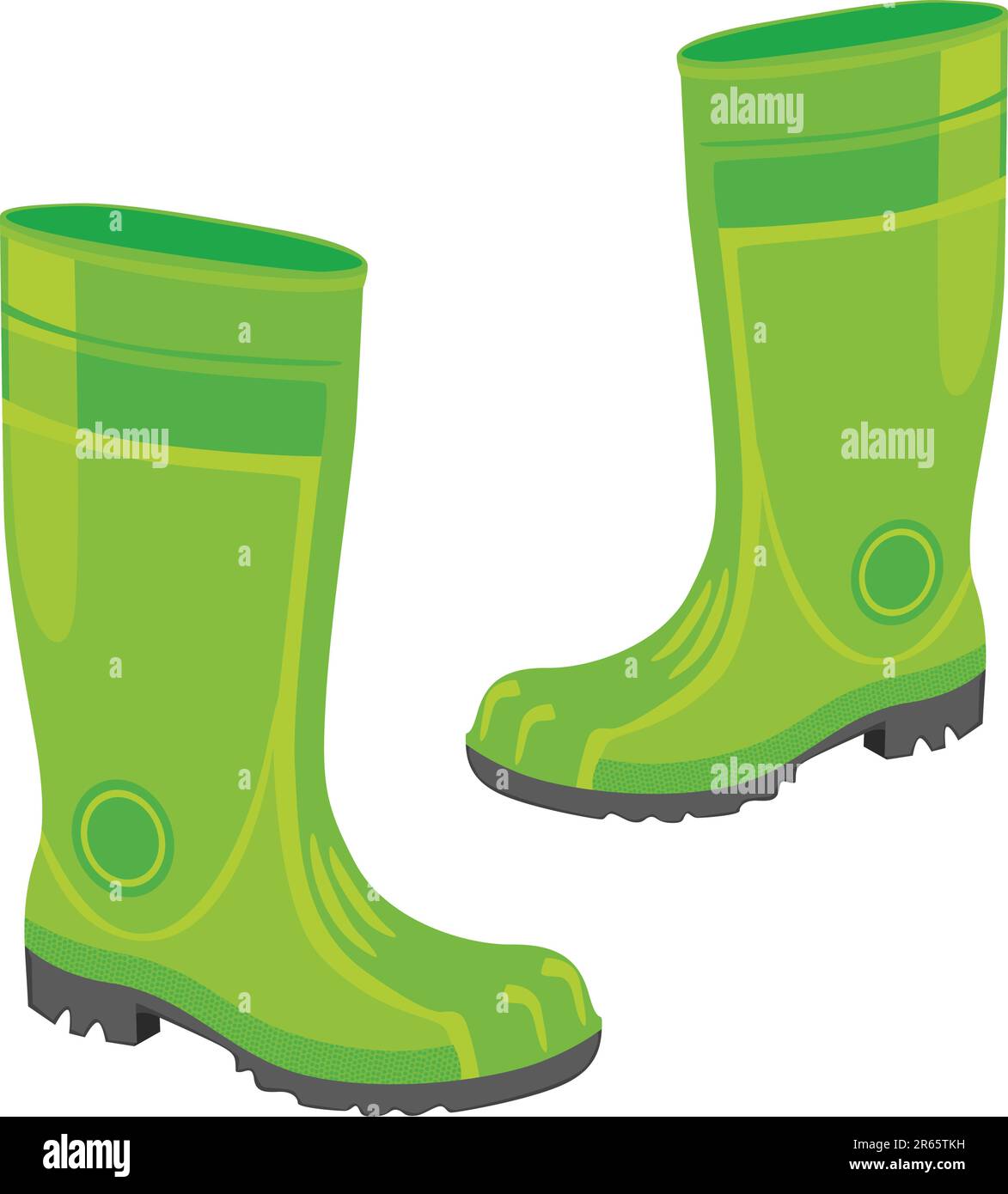 fully editable vector illustration of isolated rubber boots Stock ...