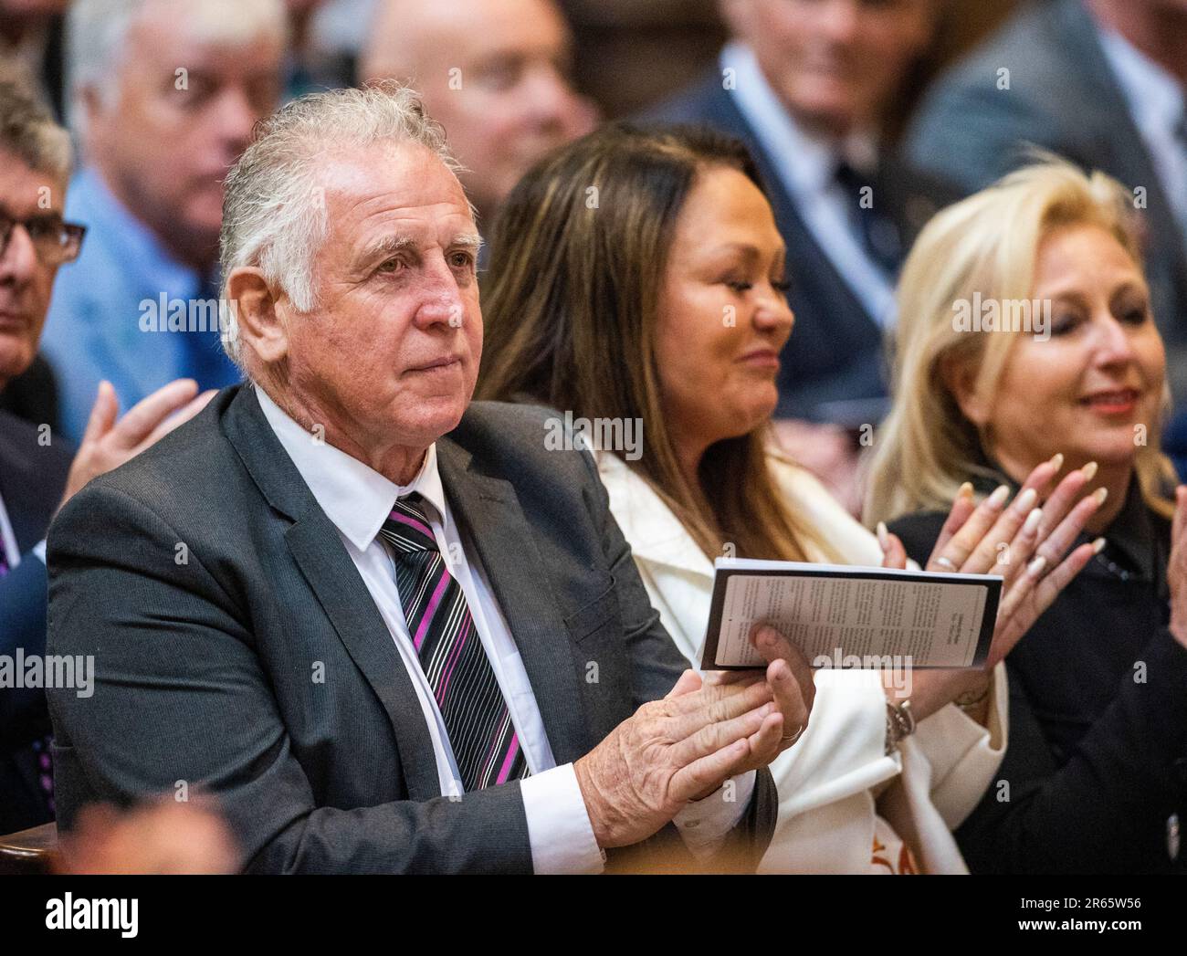 Former Northern Ireland player Gerry Armstrong attending a service of ...