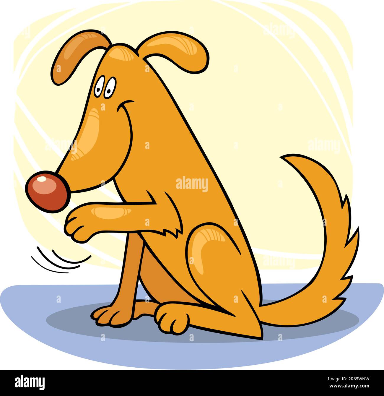 Illustration of Dog doing wave hello trick Stock Vector Image & Art - Alamy