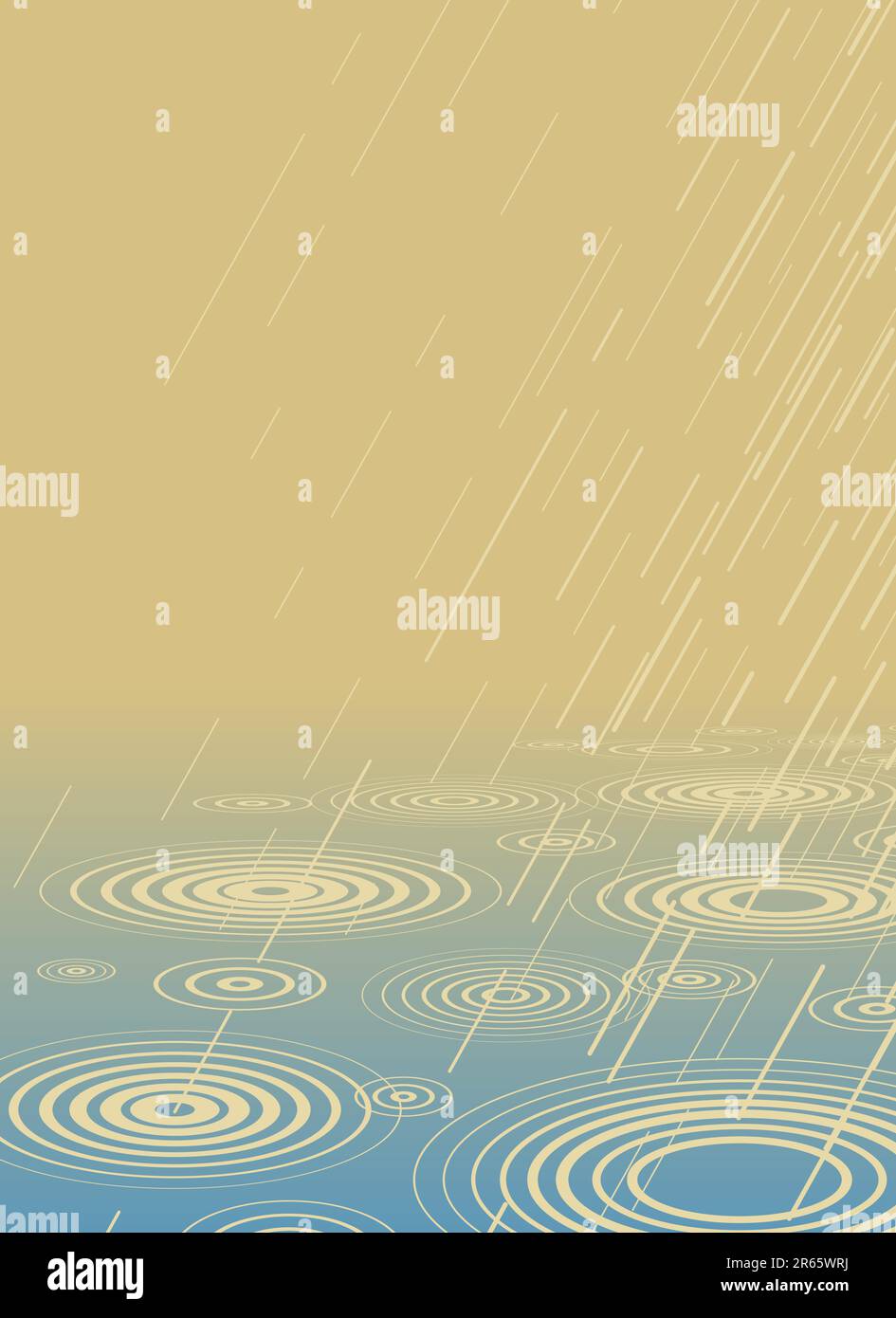 Editable vector illustration of rain falling into water Stock Vector ...