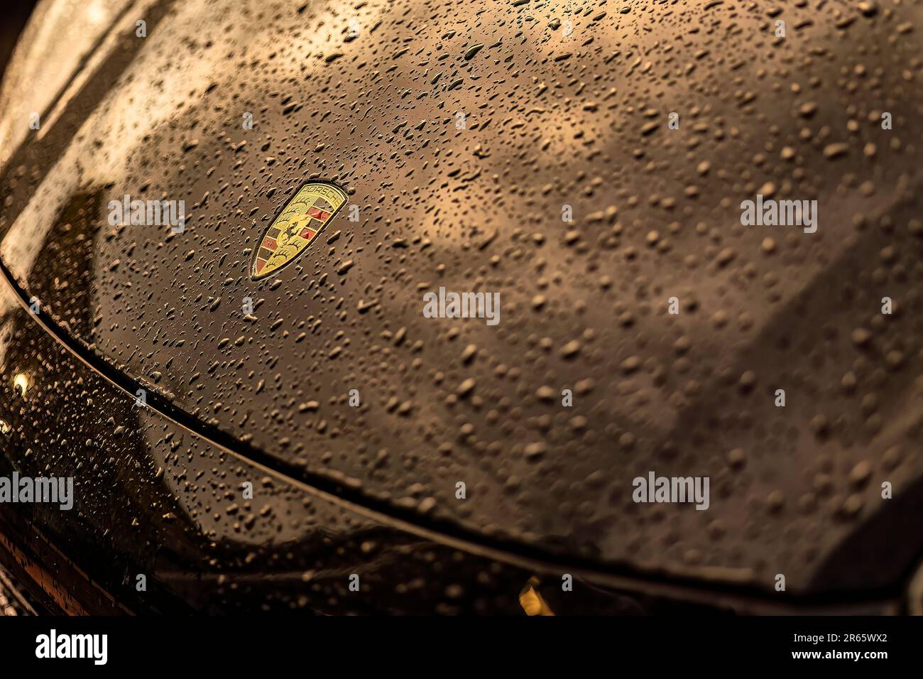 Masi, Italy 7 june 2023: Close-up photo of a black car featuring the ...