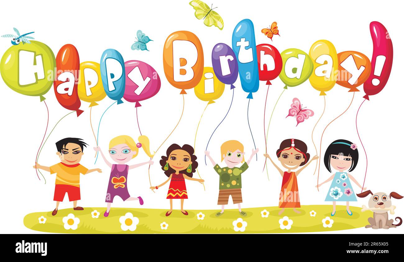 vector illustration of a childrens card Stock Vector Image & Art - Alamy