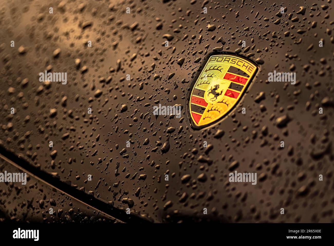 Masi, Italy 7 june 2023: Close-up photo of a black car featuring the ...