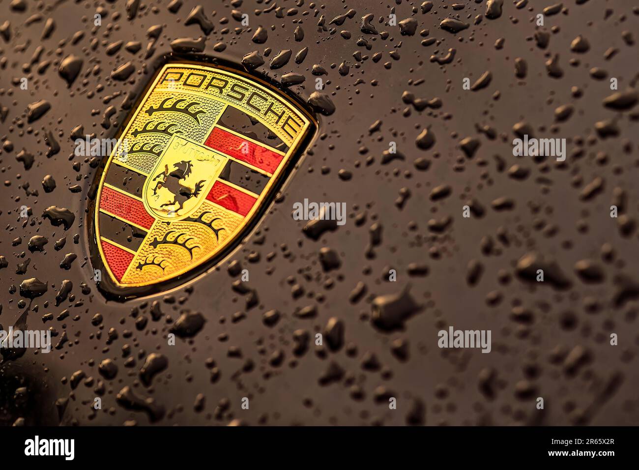 Masi, Italy 7 june 2023: Close-up photo of a black car featuring the ...