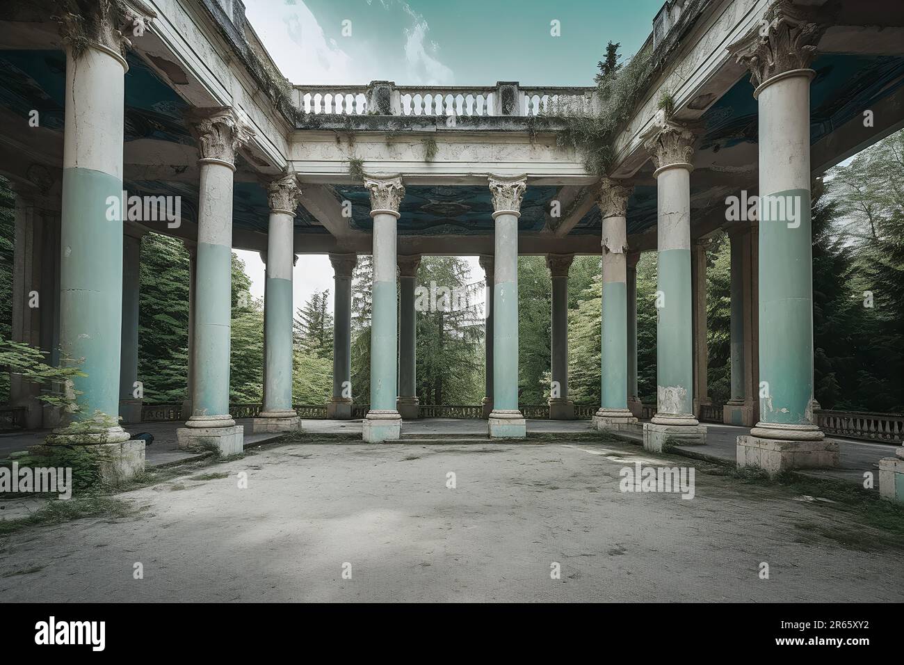 columns in the park, 3d columns wallpaper. outdoor old palace Stock ...