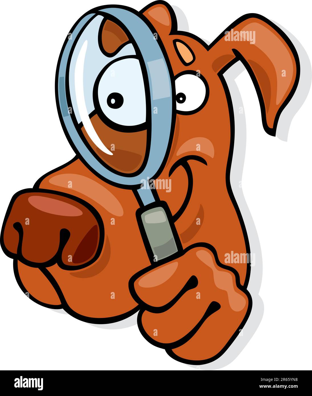 Illustration of dog with magnifying glass Stock Vector Image & Art - Alamy