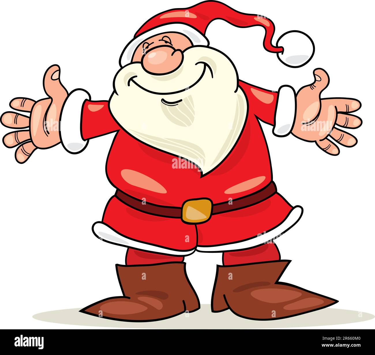 Illustration of cheerful santa claus with open arms Stock Vector Image & Art - Alamy