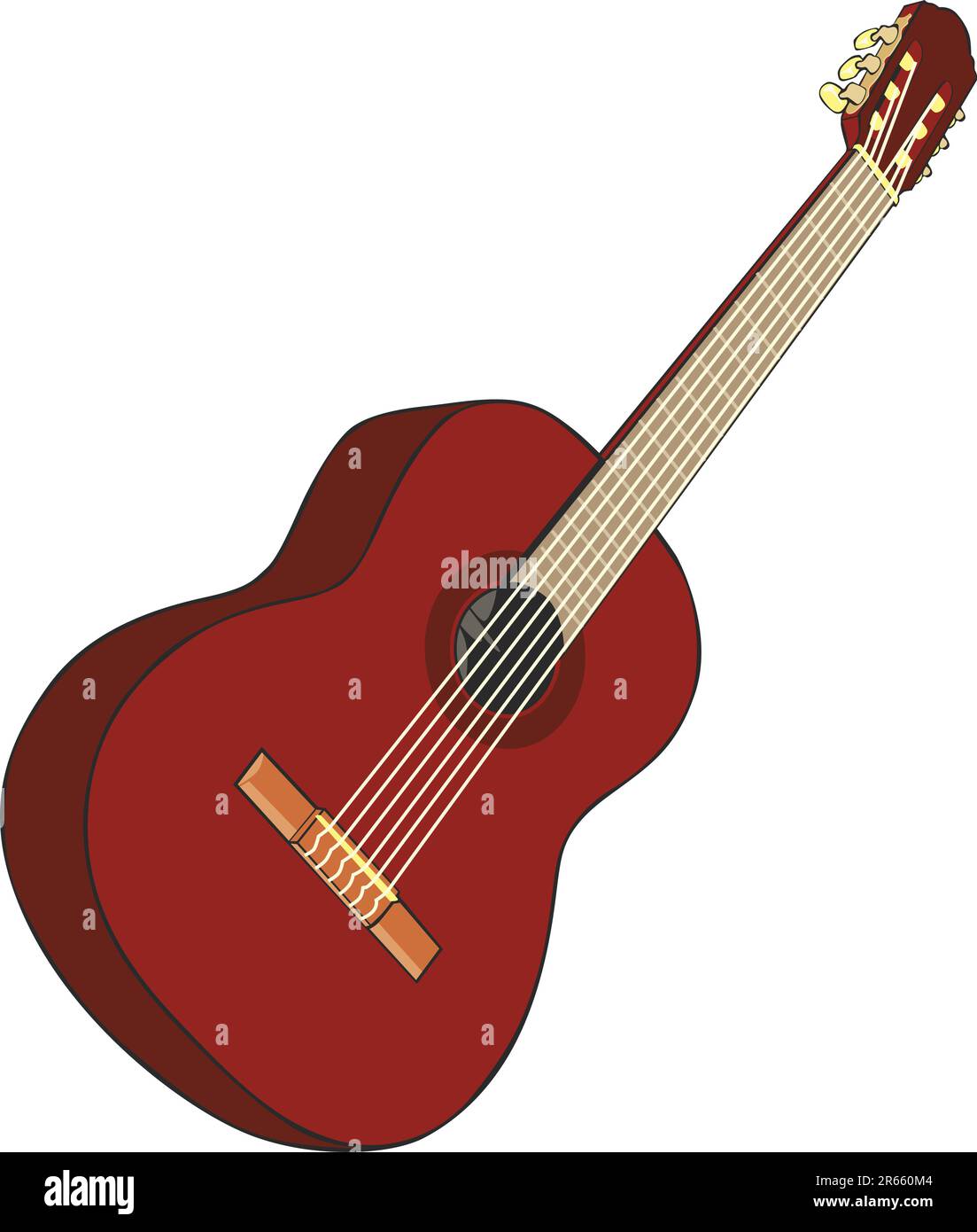 fully editable vector illustration of classic guitar Stock Vector Image ...
