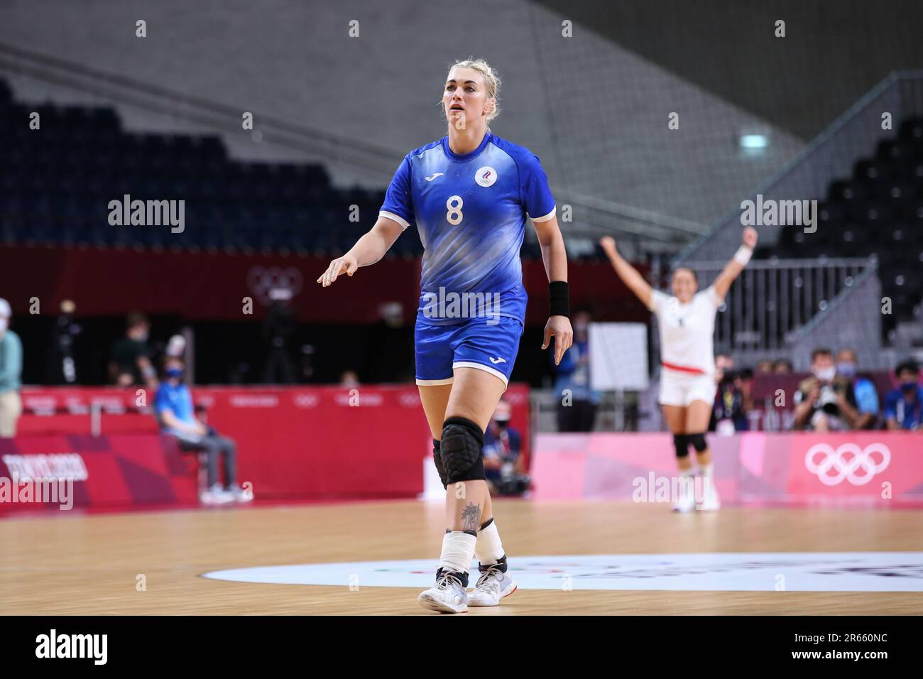AUG 8, 2021 - Tokyo, Japan: Anna SEN #8 of Team Russia in the Handball ...
