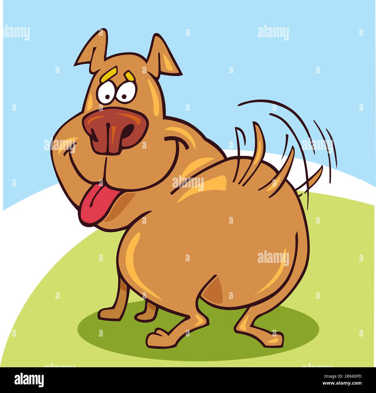 Cartoon illustration of happy dog Stock Vector Image & Art - Alamy
