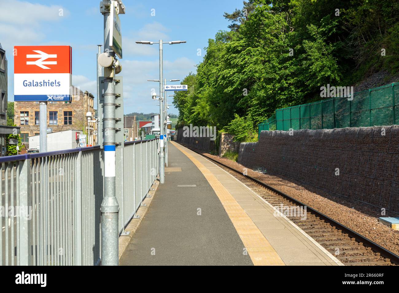 Galashiels train station the in the Scottish Borders Stock Photo - Alamy