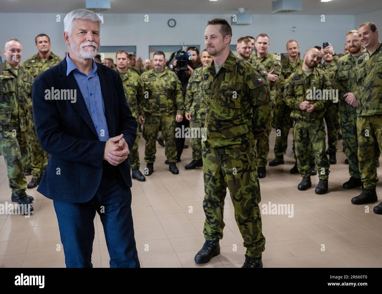 Lest, Slovakia. 7th June, 2023. Czech President Petr Pavel, left ...