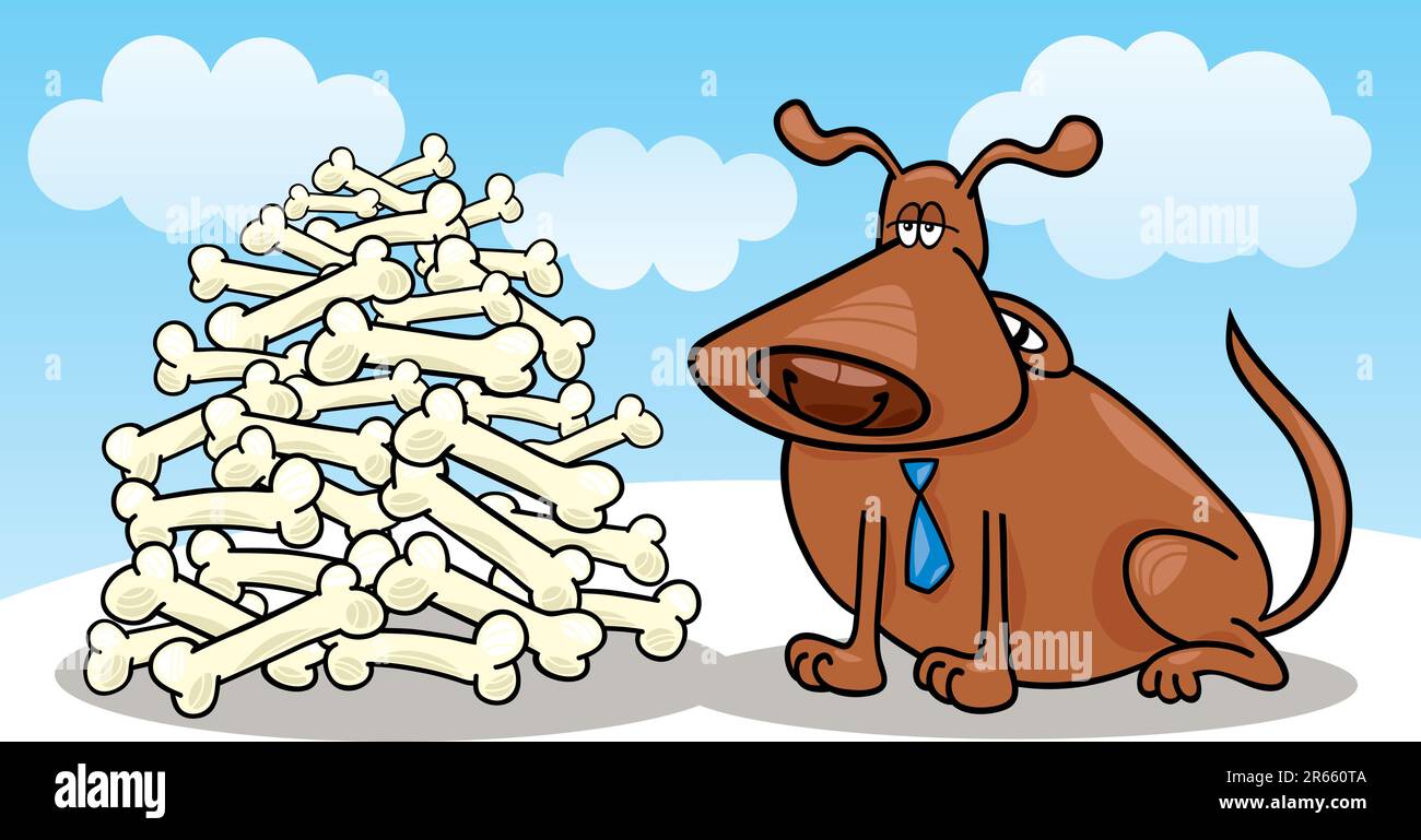 Bones dog illustration hi-res stock photography and images - Alamy