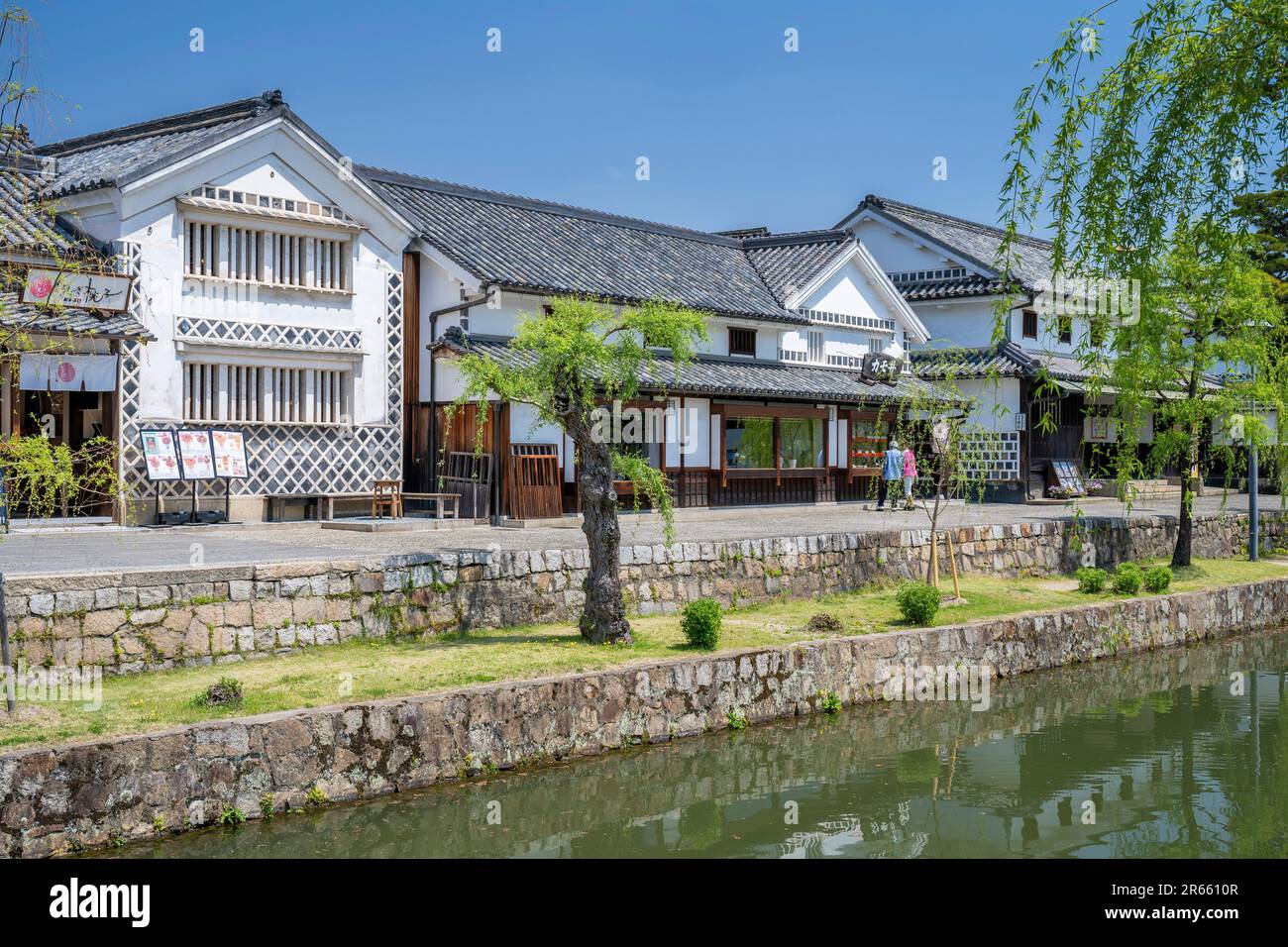 Fresh green and Kurashiki Bikan Historical Quarter Stock Photo - Alamy