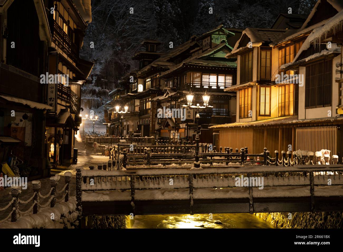 Ginzan Onsen hot spring Stock Photo - Alamy