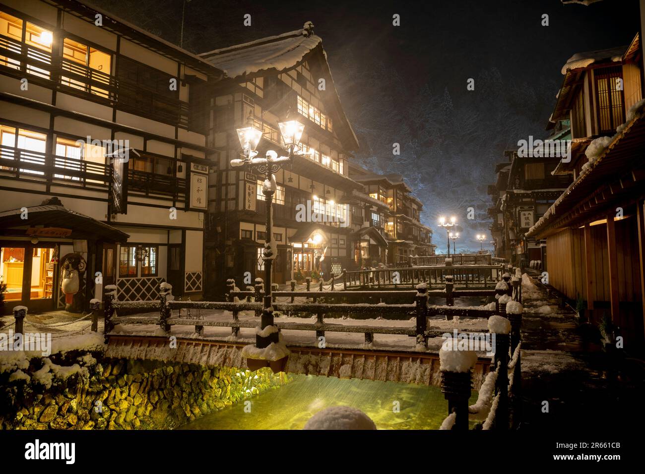 Ginzan Onsen hot spring Stock Photo - Alamy