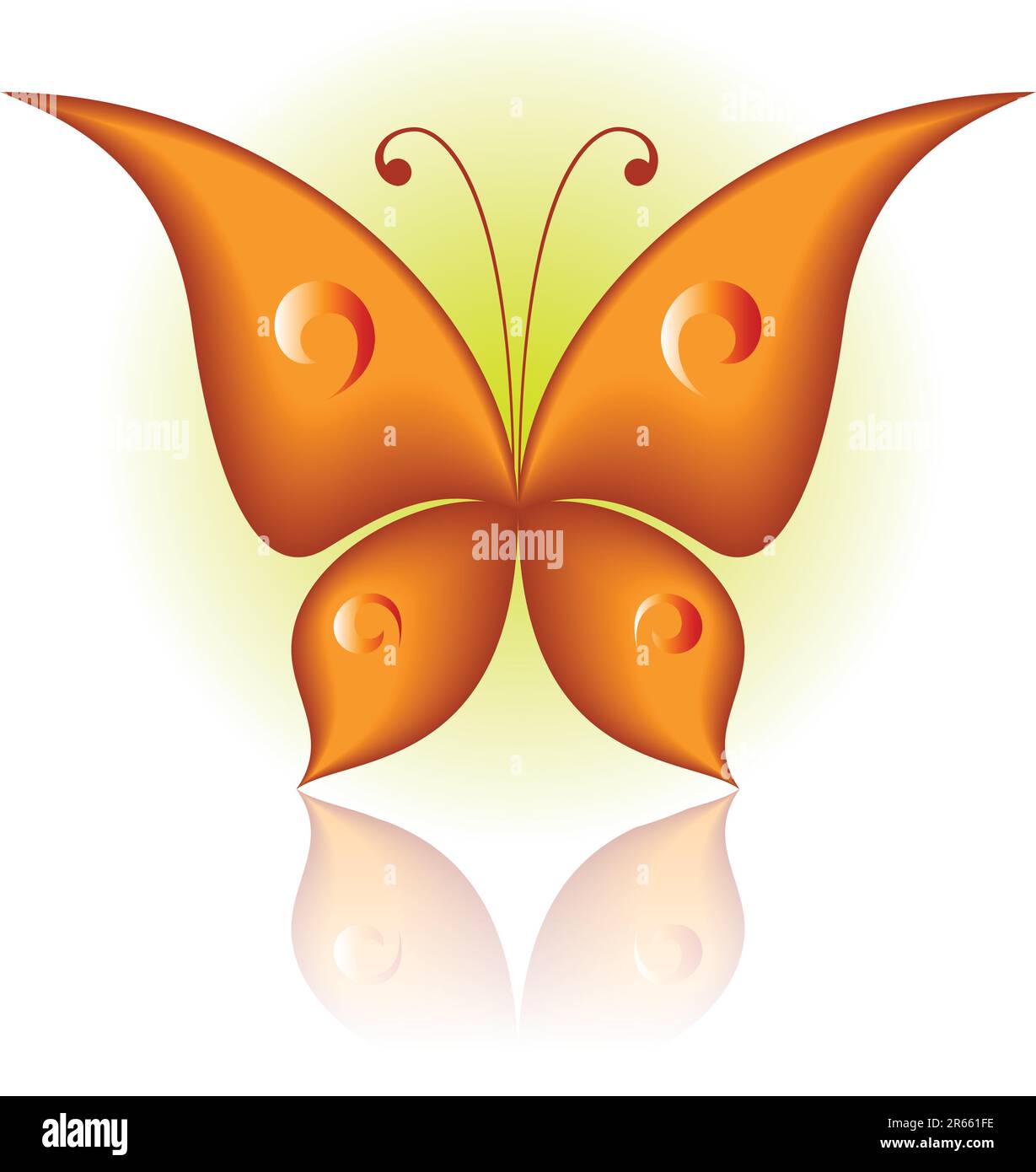 Vector illustration of orange icon simply butterfly Stock Vector Image ...