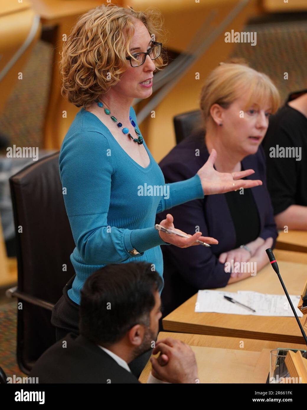 Scottish Government's circular economy minister Lorna Slater making a ...