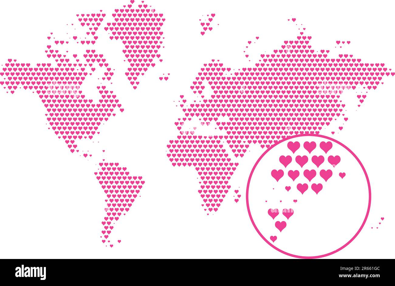 world map with hearts, vector Stock Vector Image & Art - Alamy