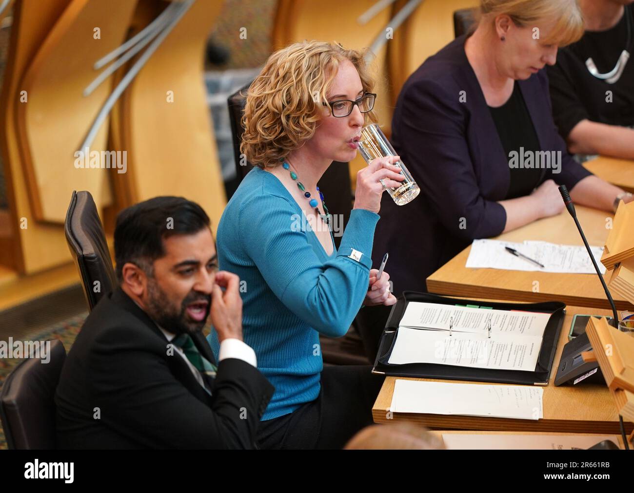 Scottish Government's circular economy minister Lorna Slater making a ...