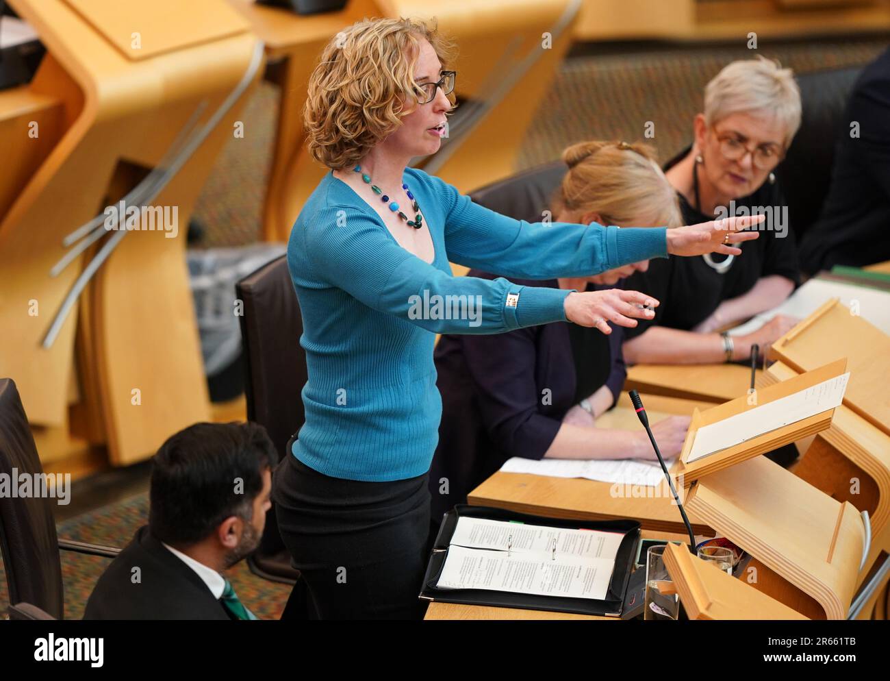 Scottish Government's circular economy minister Lorna Slater making a ...