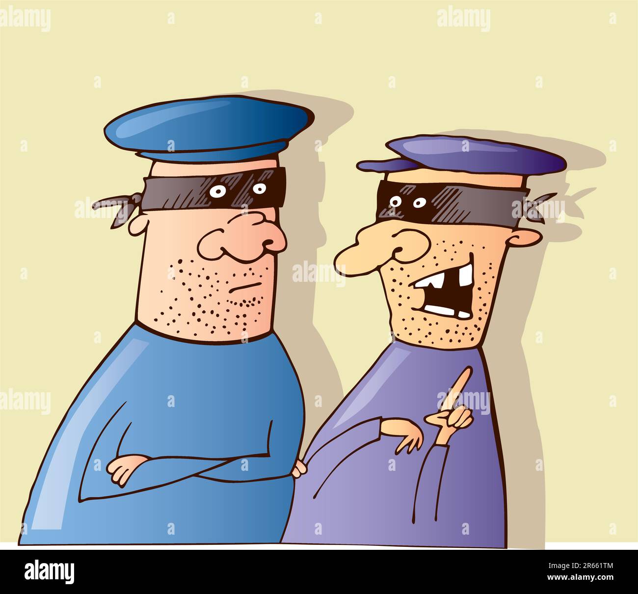 Cartoon illustration of two thieves talking Stock Vector Image & Art ...