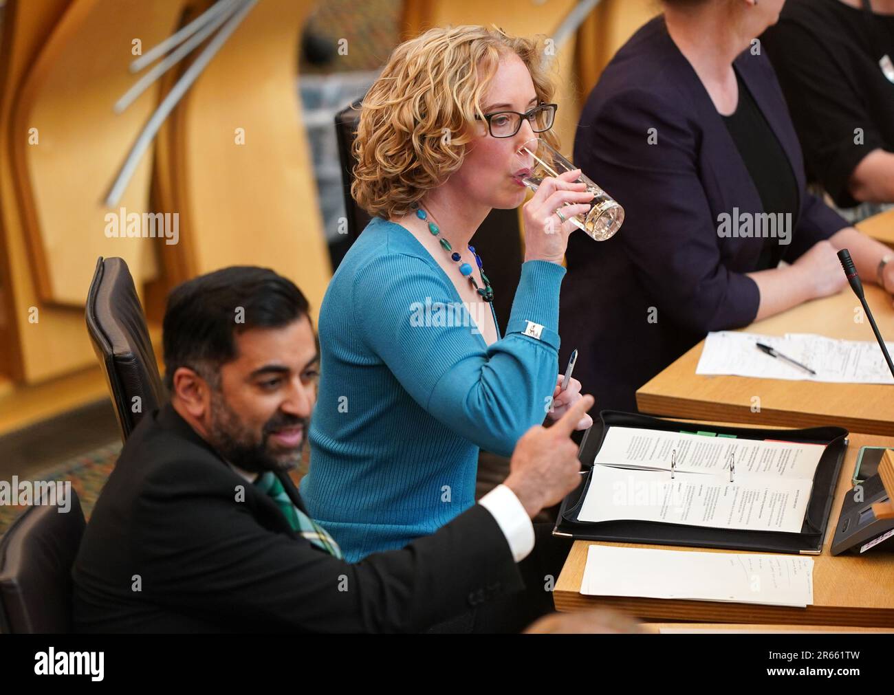 Scottish Government's circular economy minister Lorna Slater making a ...