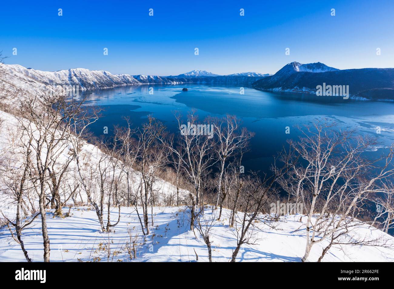 Lake Mashu in winter Stock Photo - Alamy