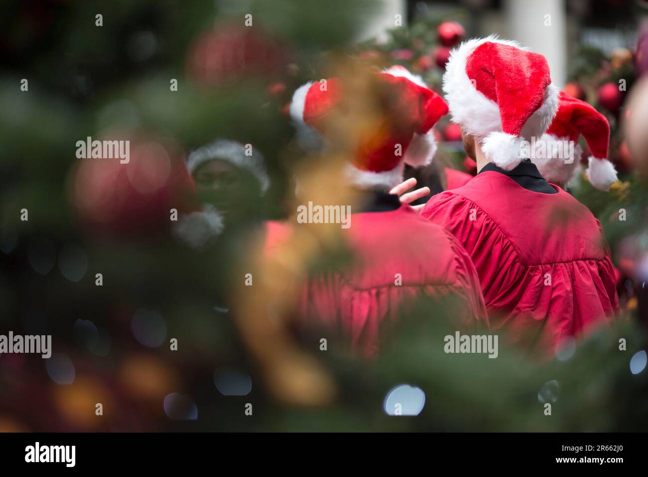 Christmassy decorations and outfits are seen in Covent Garden, central ...