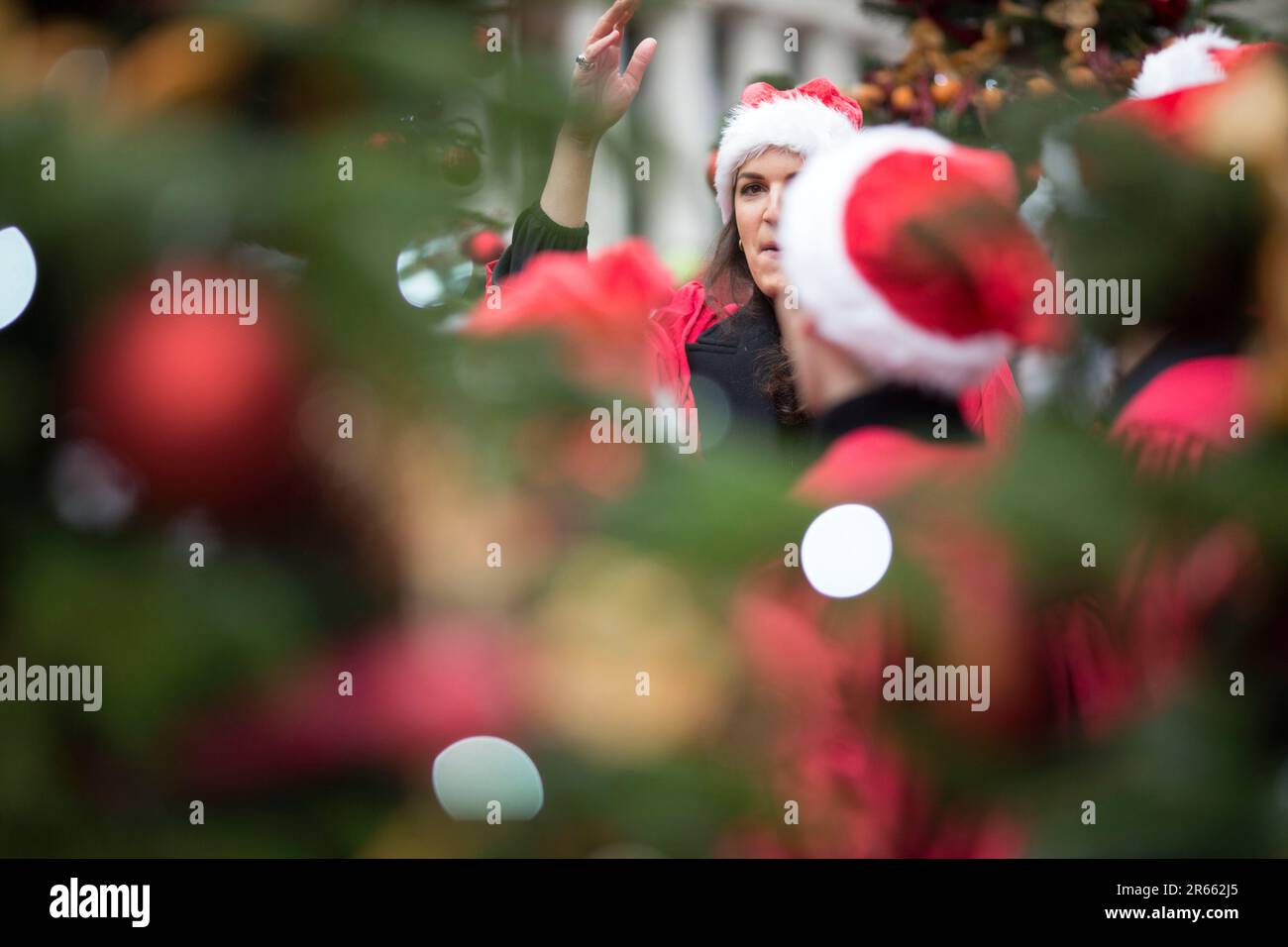 Christmassy decorations and outfits are seen in Covent Garden, central ...
