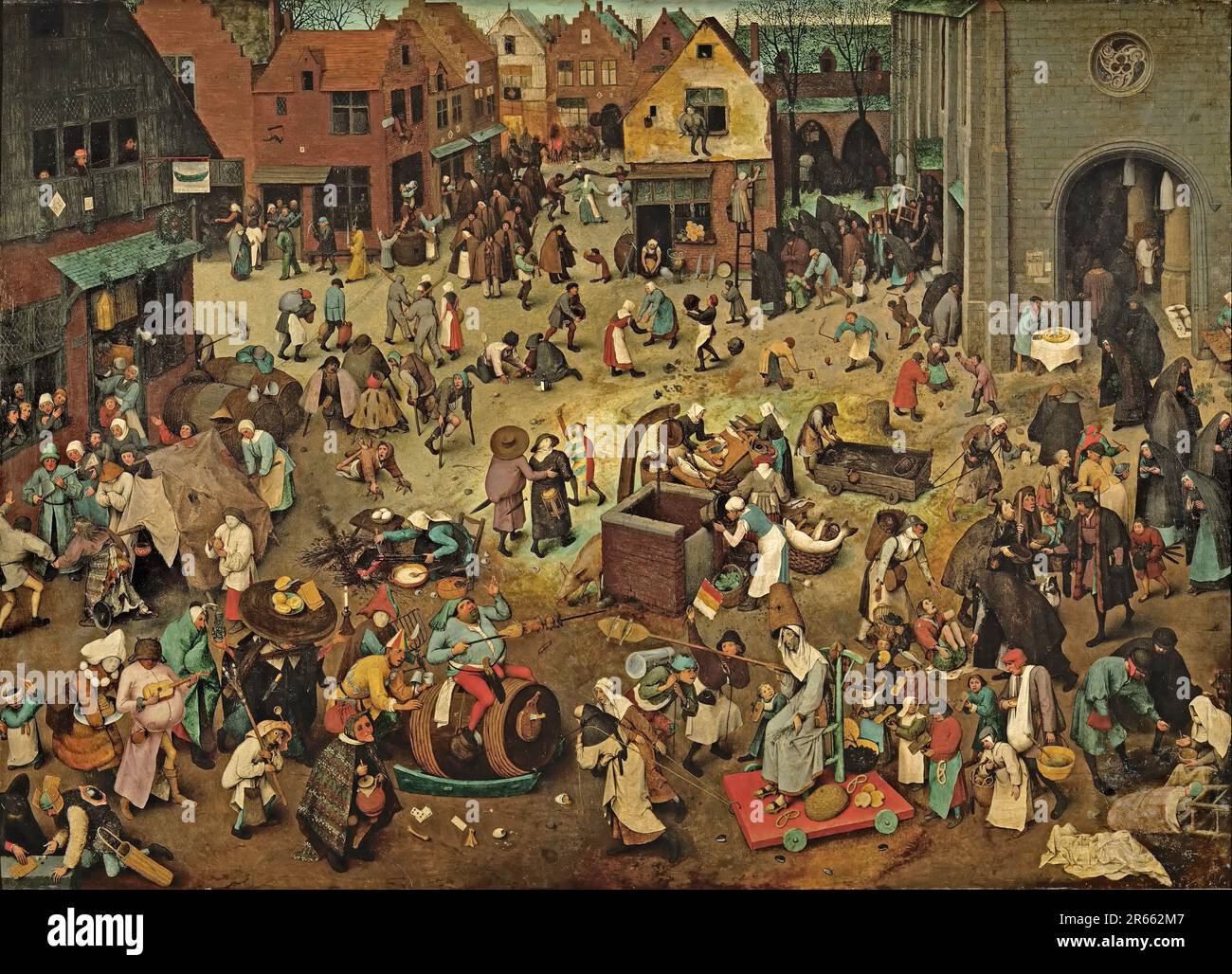 The Fight Between Carnival and Lent painted by the Dutch Renaissance ...