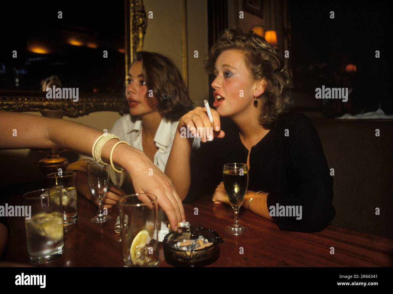 Sloane rangers young women at the Cromwellian a private members club ...