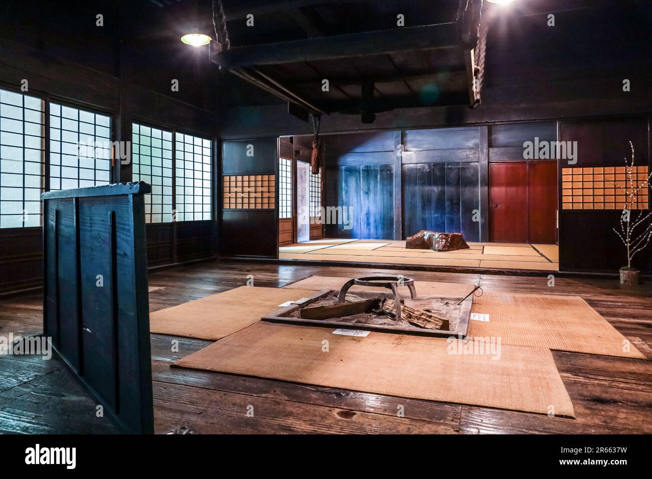 Hida no Sato Gassho-zukuri Old Folk House Indoor Scenery Stock Photo ...