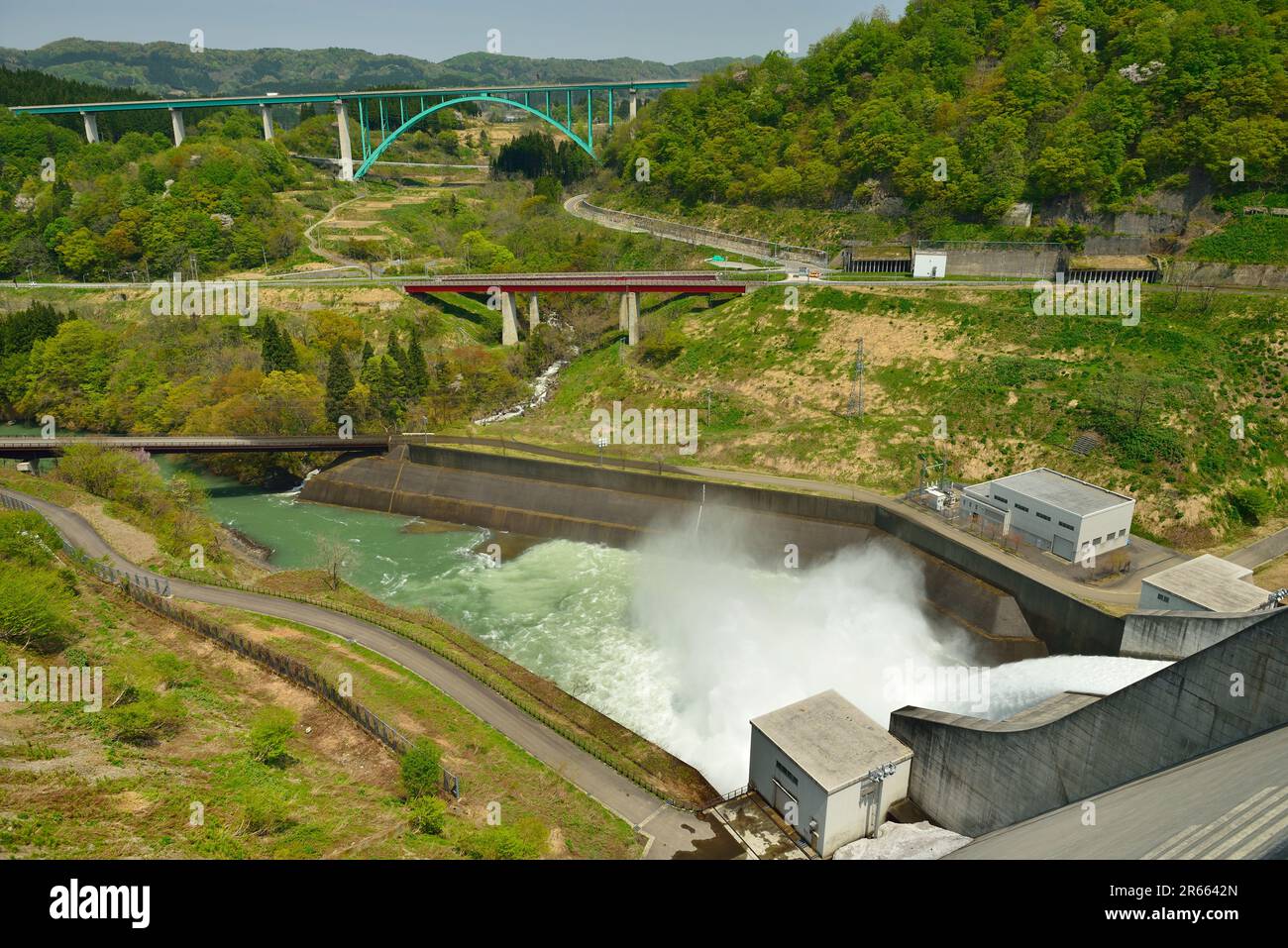 Gassan Dam and water discharge Stock Photo - Alamy