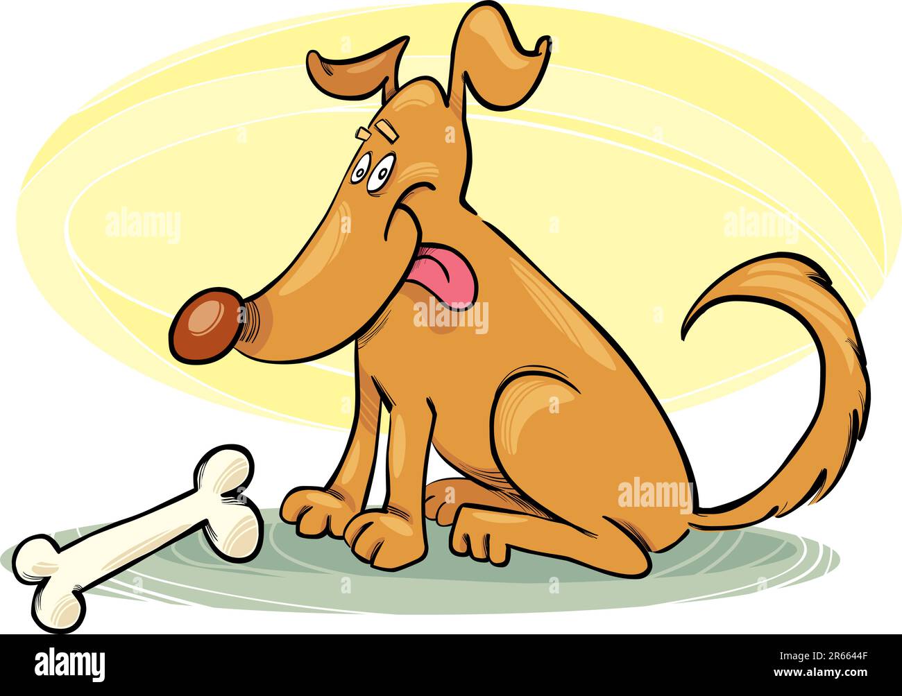 Cartoon illustration of dog with bone Stock Vector Image & Art - Alamy