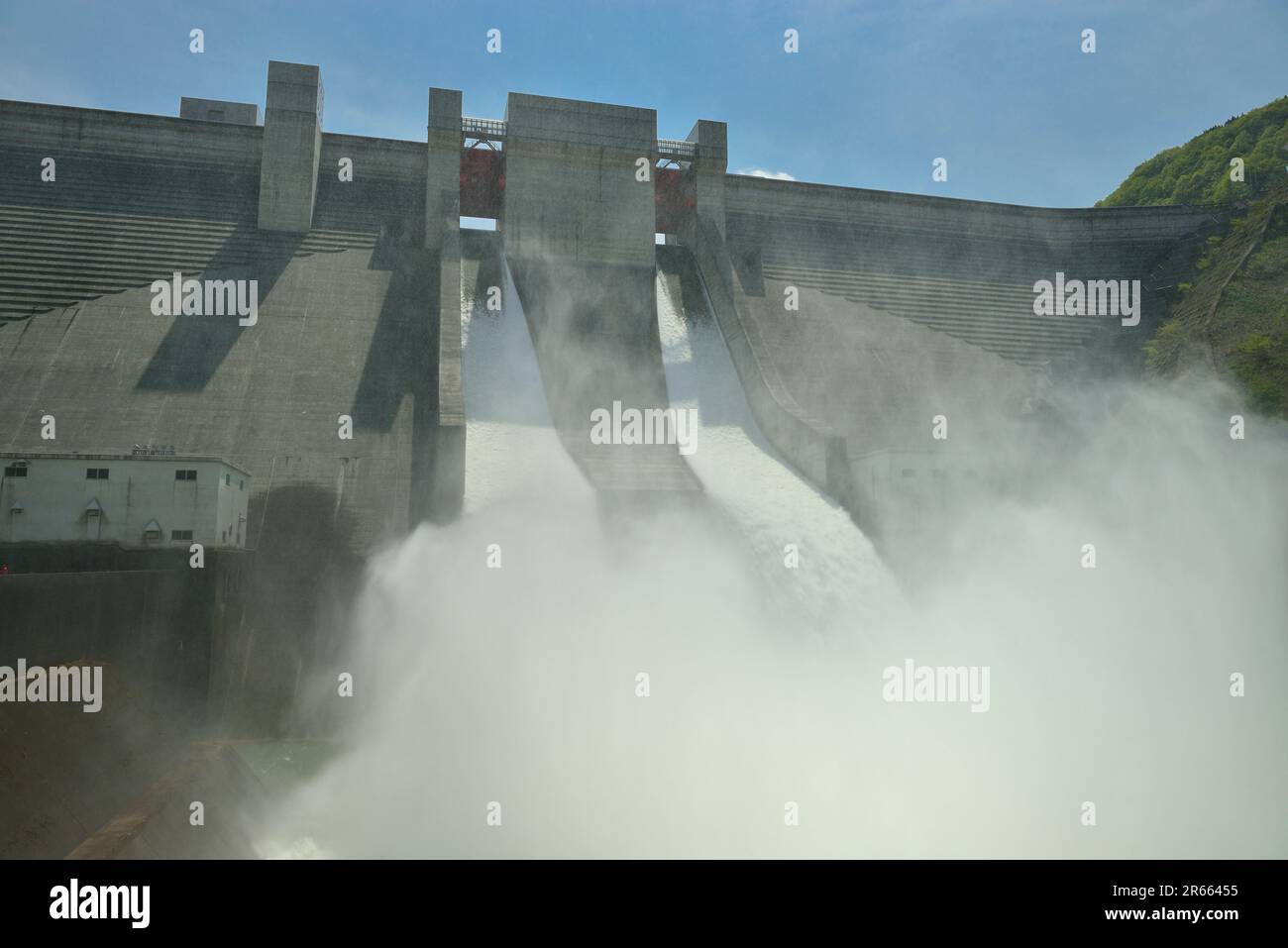 Gassan Dam and water discharge Stock Photo - Alamy