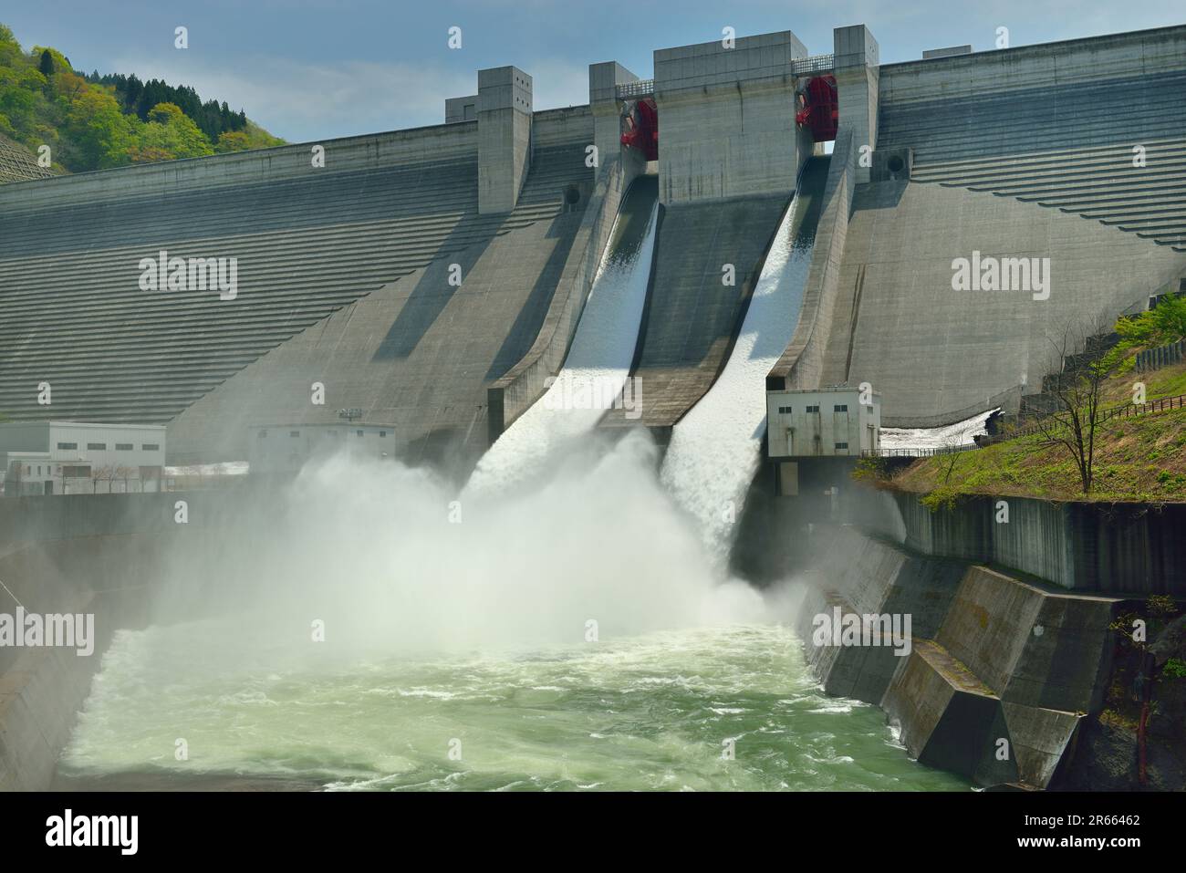 Gassan Dam and water discharge Stock Photo - Alamy