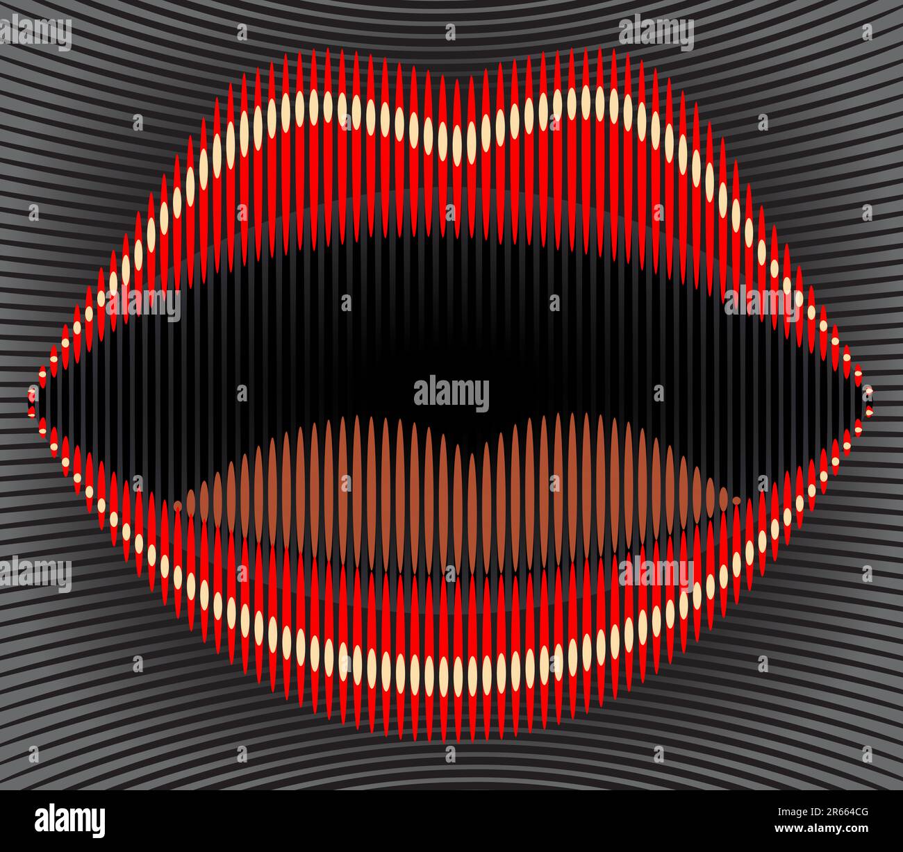 Editable vector illustration of lips made of stripes Stock Vector Image ...