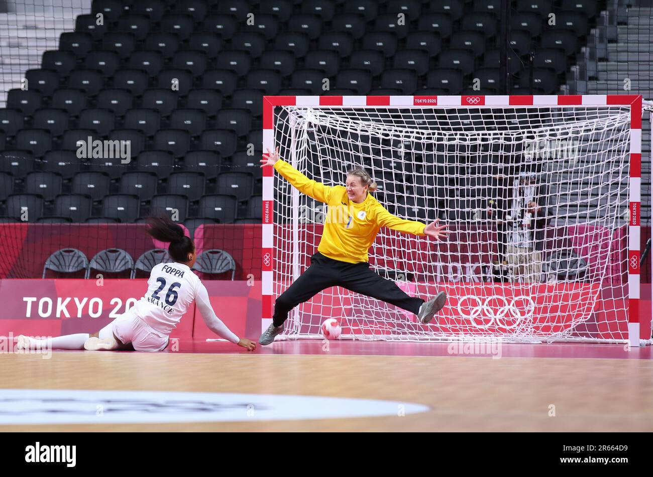 AUG 8, 2021 - Tokyo, Japan: Pauletta FOPPA #26 of Team France shoots ...