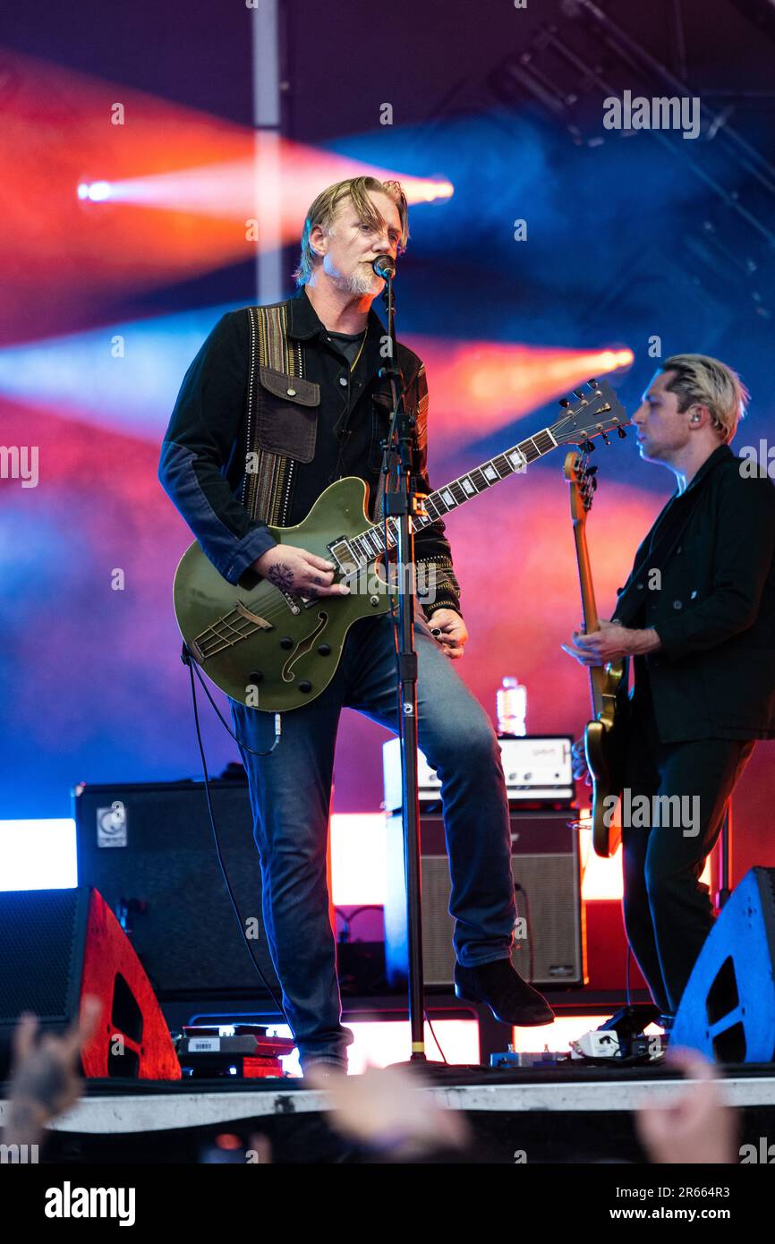 American rock band Queens of the Stone Age in concert at Boston Calling ...