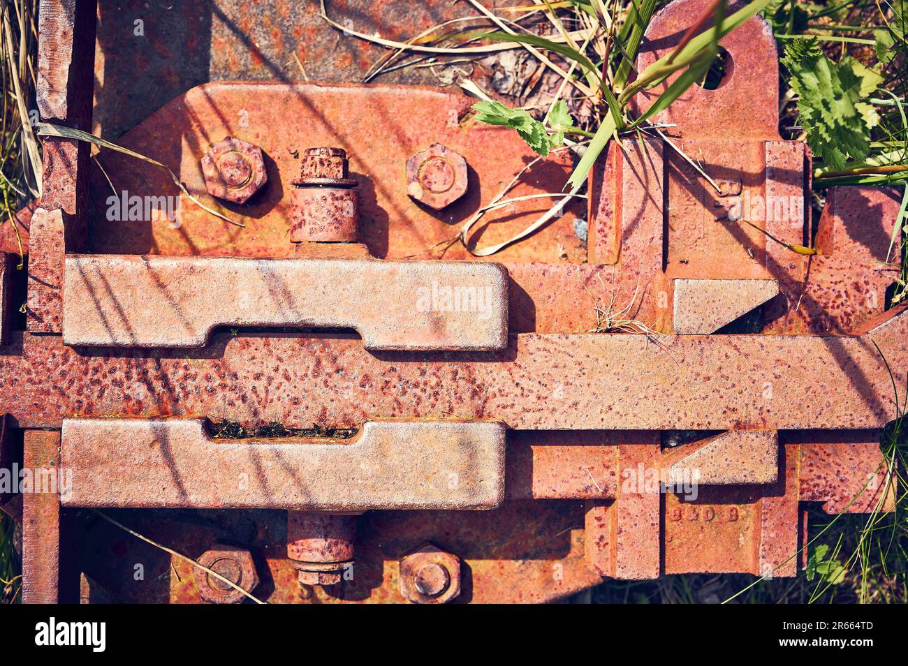 Rusty points mechanism on old disused railway line Stock Photo - Alamy