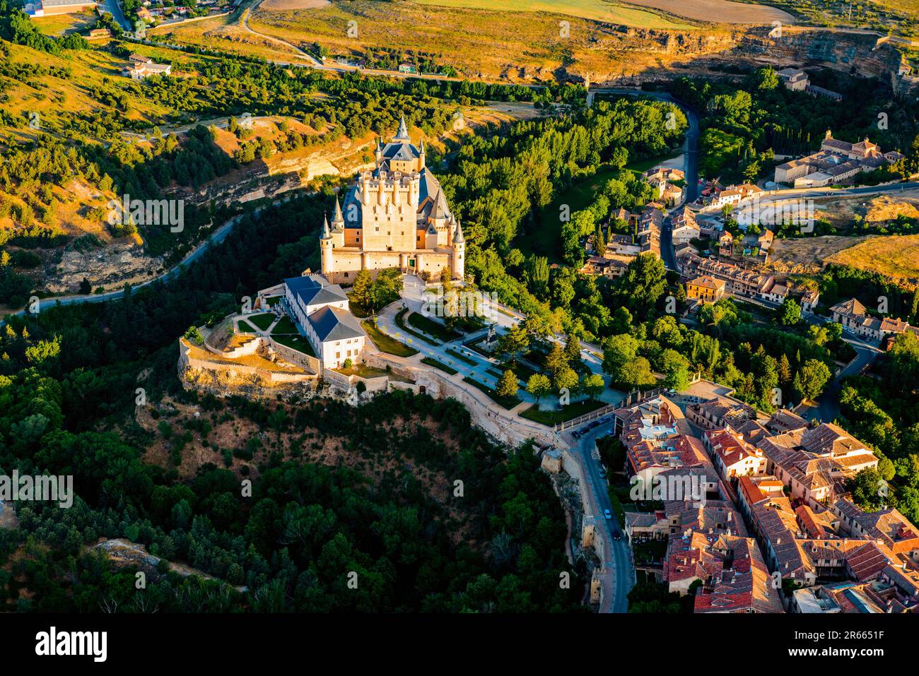 Aerial View. Alcázar of Segovia, Segovia Castle, is a medieval castle ...