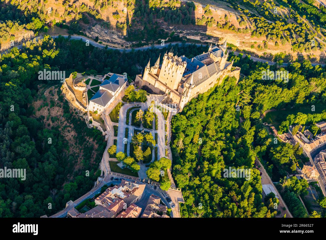 Aerial View. Alcázar of Segovia, Segovia Castle, is a medieval castle ...