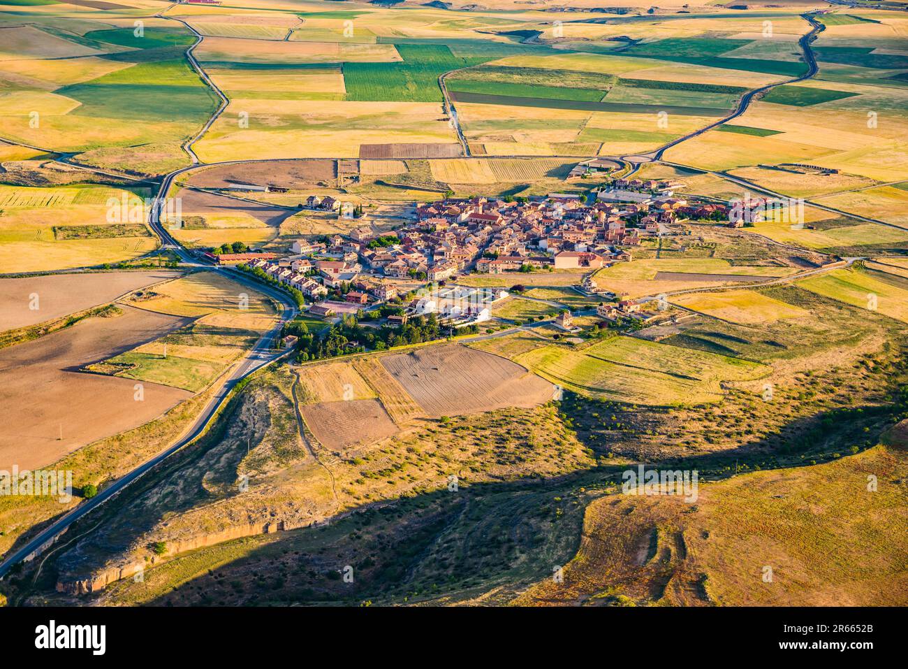 Aerial view. Zamarramala is a village in the municipality of Segovia ...