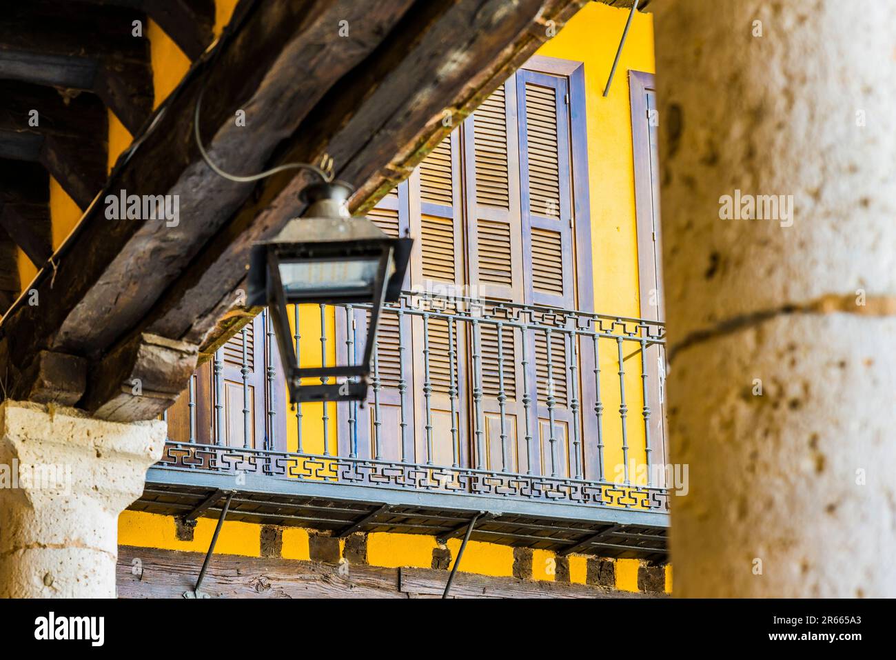 Castilian popular architecture detail. The Plaza Mayor, main square, is ...