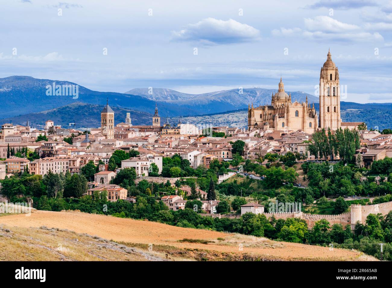 View of the medieval old city surrounded by walls. Highlighting the ...
