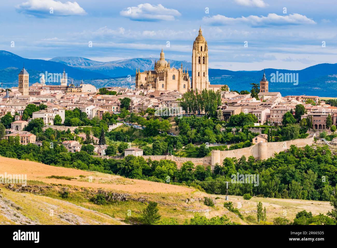 View of the medieval old city surrounded by walls. Highlighting the ...