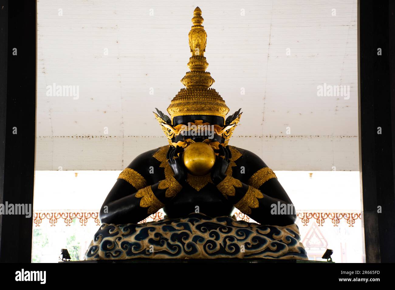 Ancient rahu titan deity demon lunar eclipse statue for thai people ...