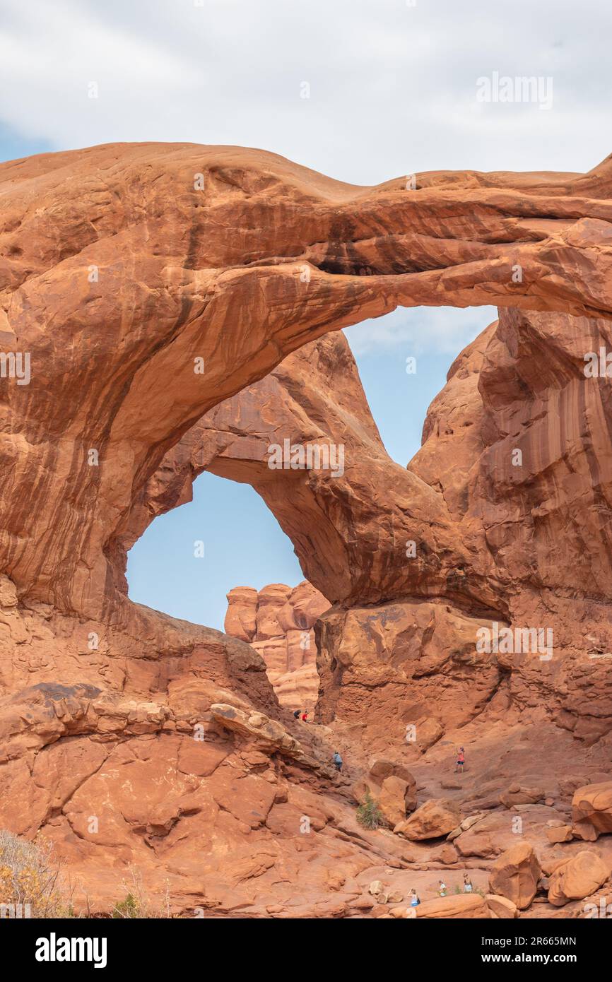 Rock formations in the desert of Moab, Utah, in Arches National Park ...