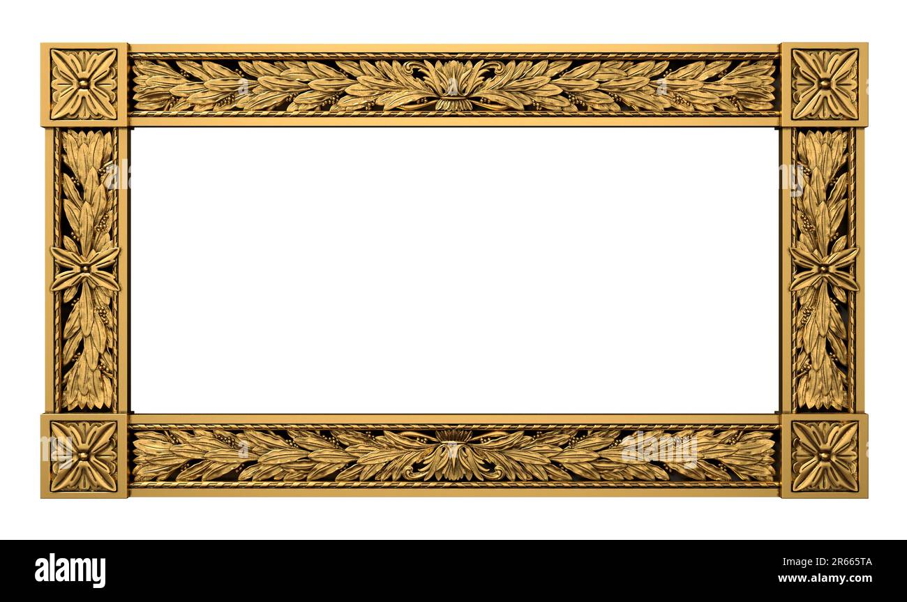 Golden vignette 3d border hi-res stock photography and images - Alamy